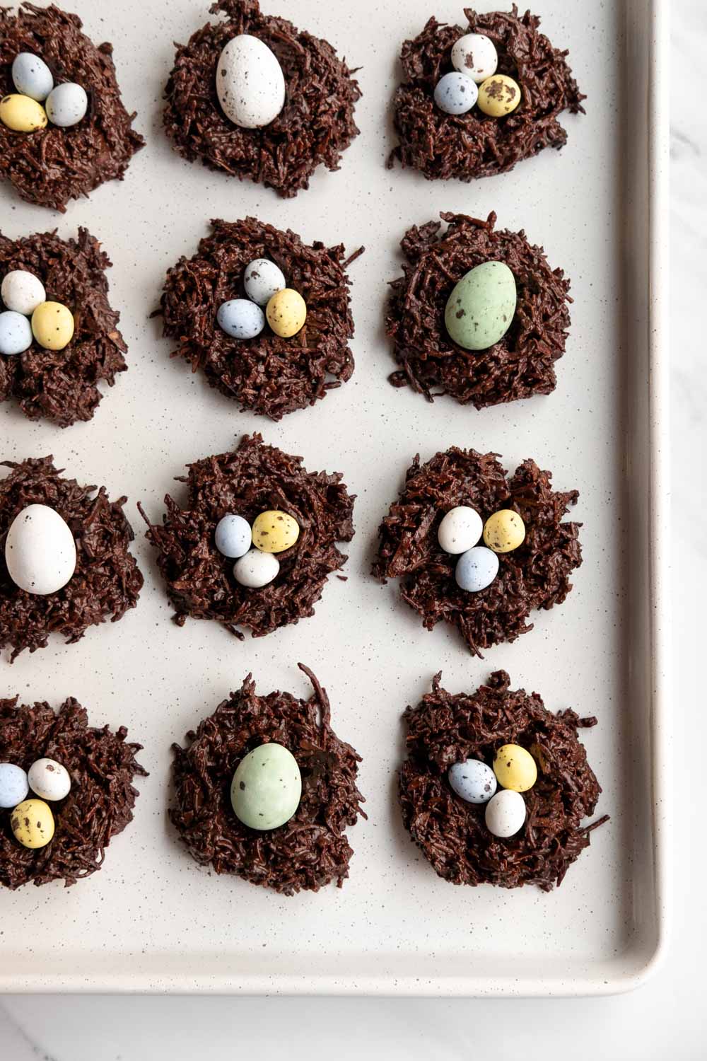Chocolate coconut bird nest cookies vegan gluten free