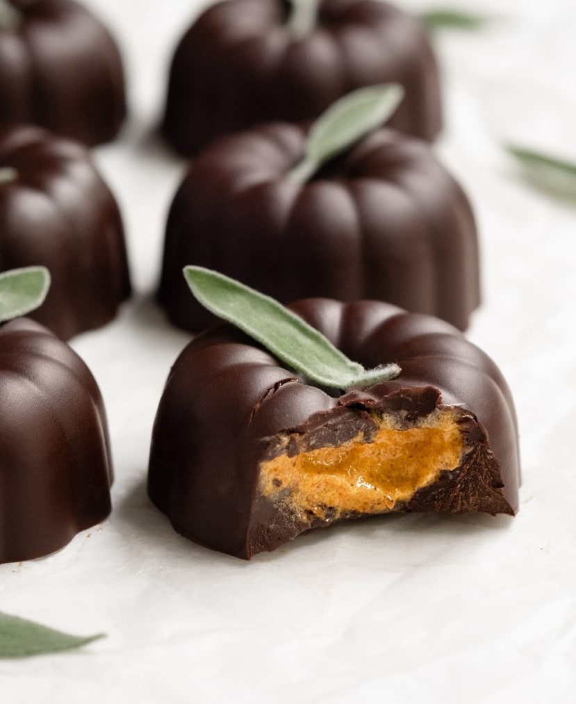 Vegan Pumpkin Spice Chocolate Bonbons