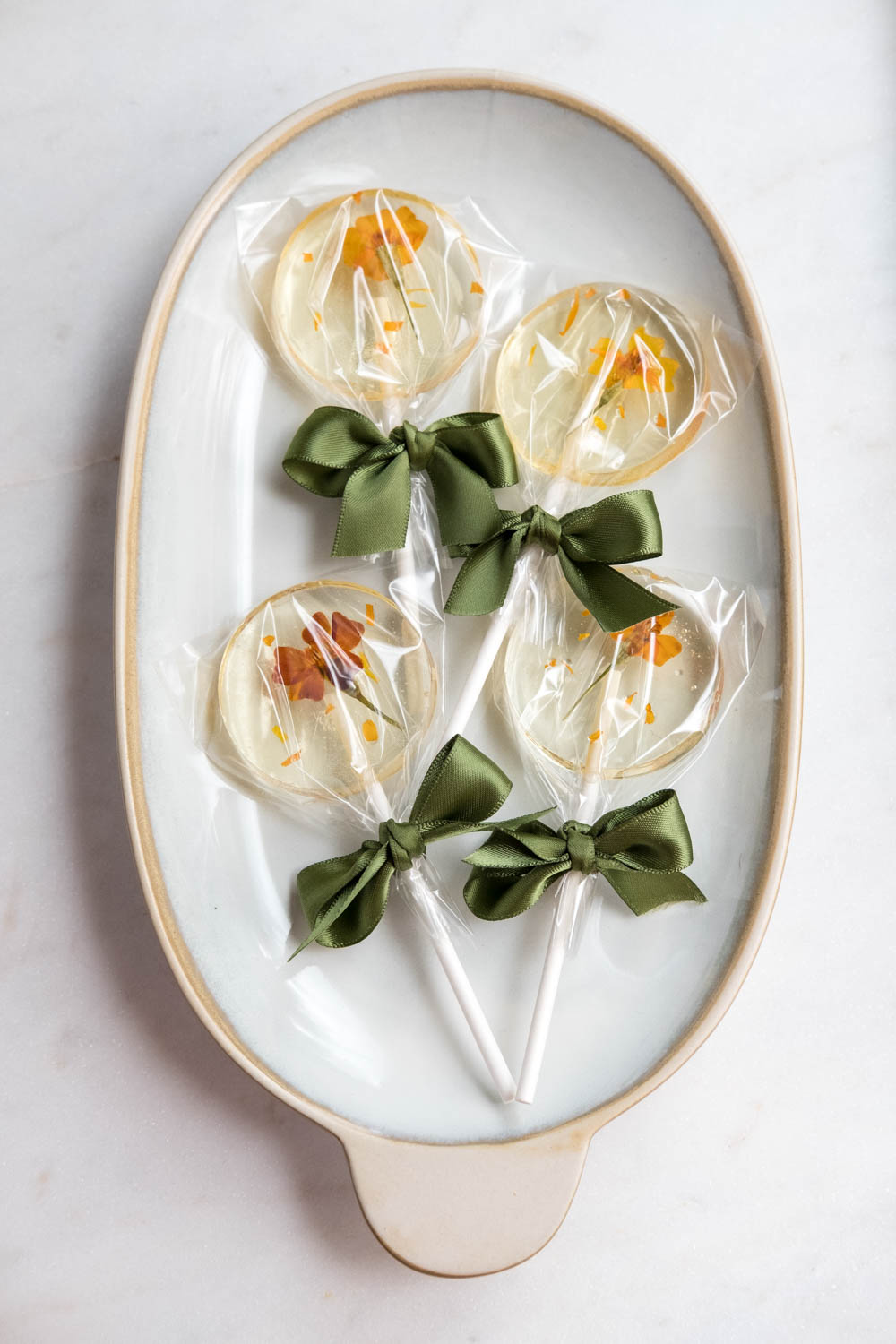 Handmade Marigold Lollipops