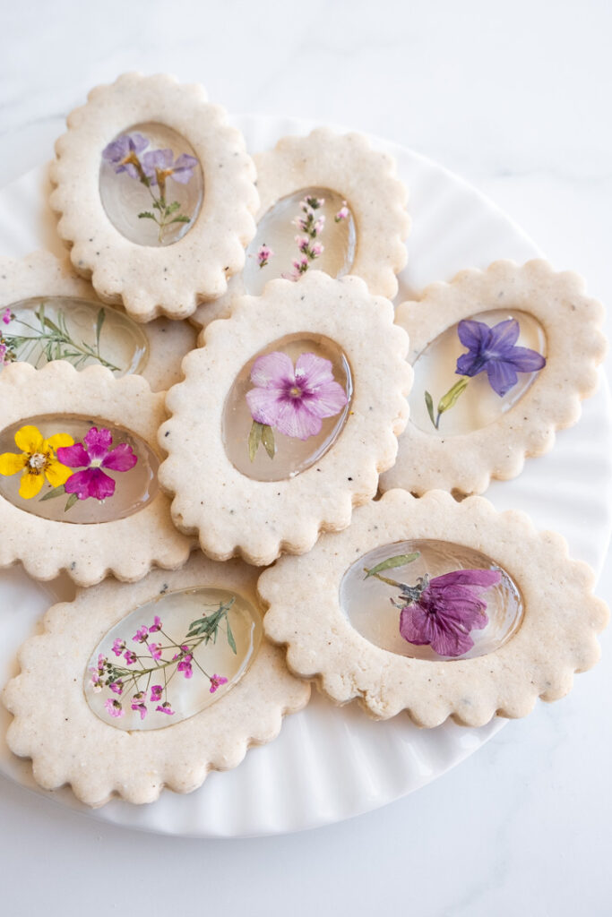 Earl Grey Stained Glass Floral Cookies Vegan Gluten Free