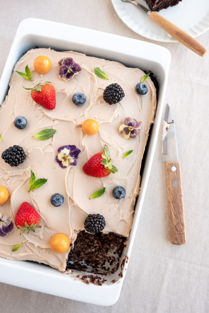 Chocolate Mocha Sheet Cake (Vegan, Gluten Free)