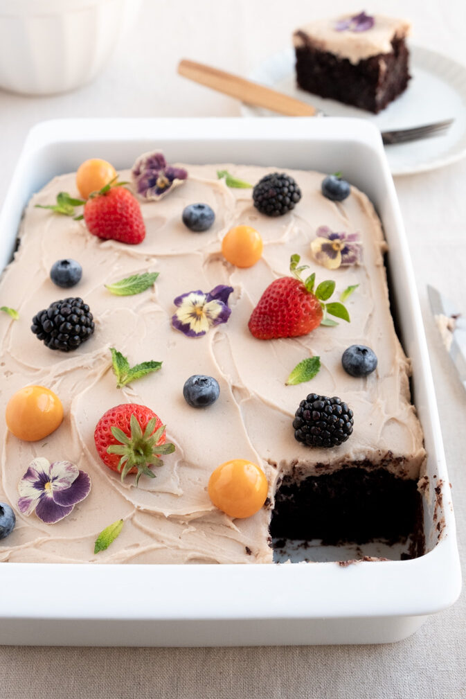 Chocolate Mocha Sheet Cake (Vegan, Gluten Free)