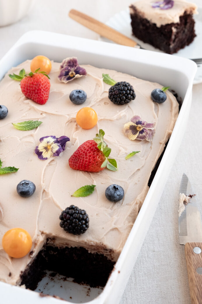 Chocolate Mocha Sheet Cake (Vegan, Gluten Free)