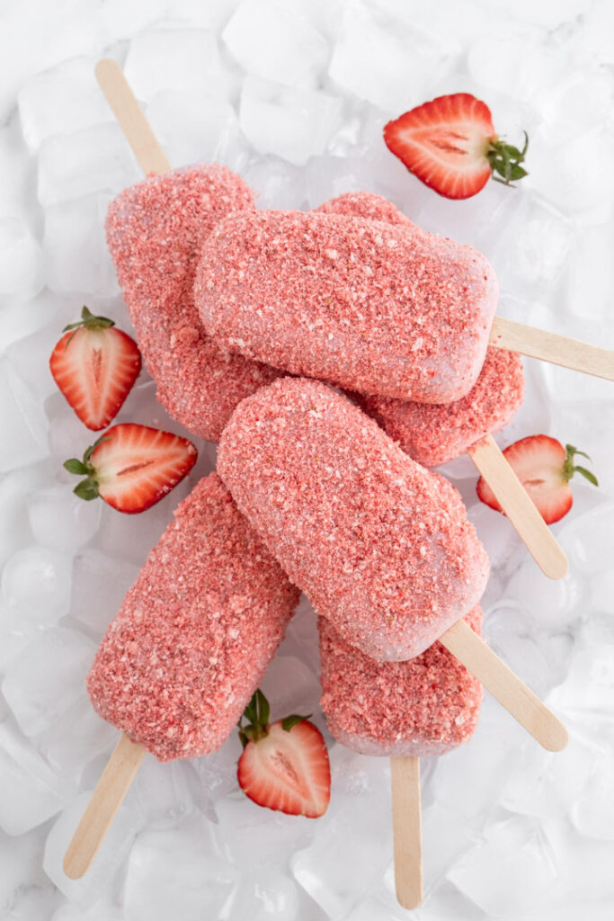 Strawberry Shortcake Popsicles (Vegan, Gluten Free)