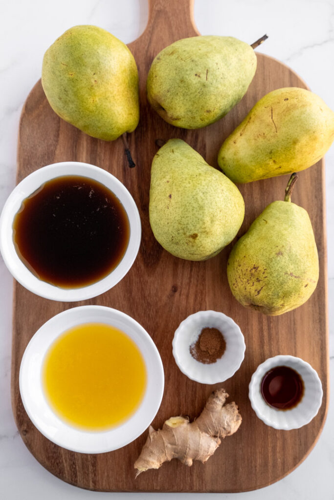 Caramelized Maple Ginger Baked Pears