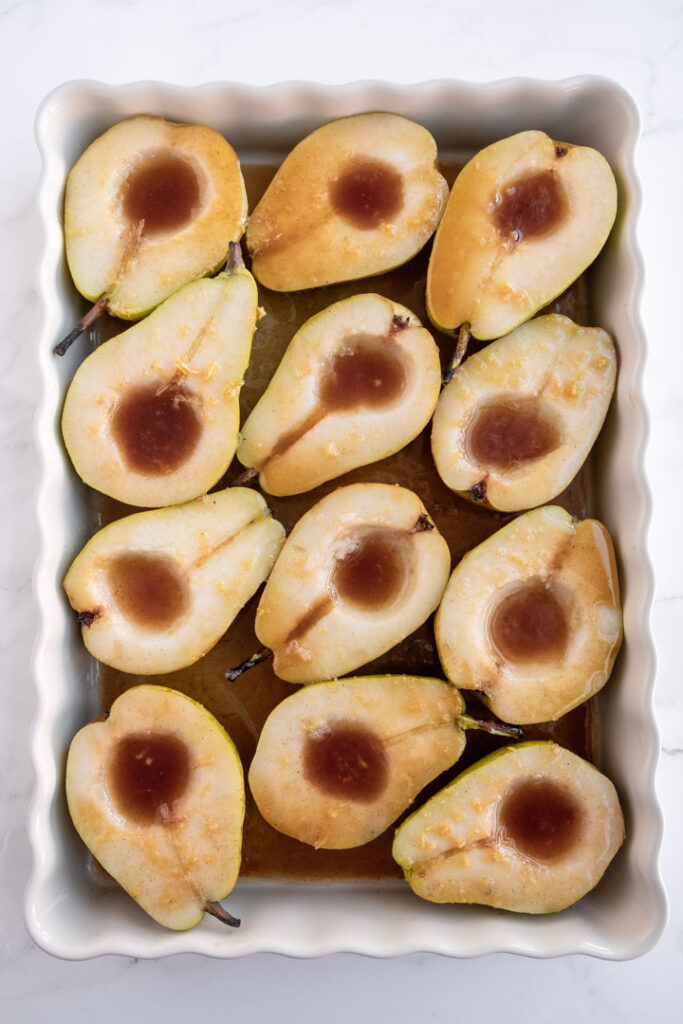 Caramelized Maple Ginger Baked Pears